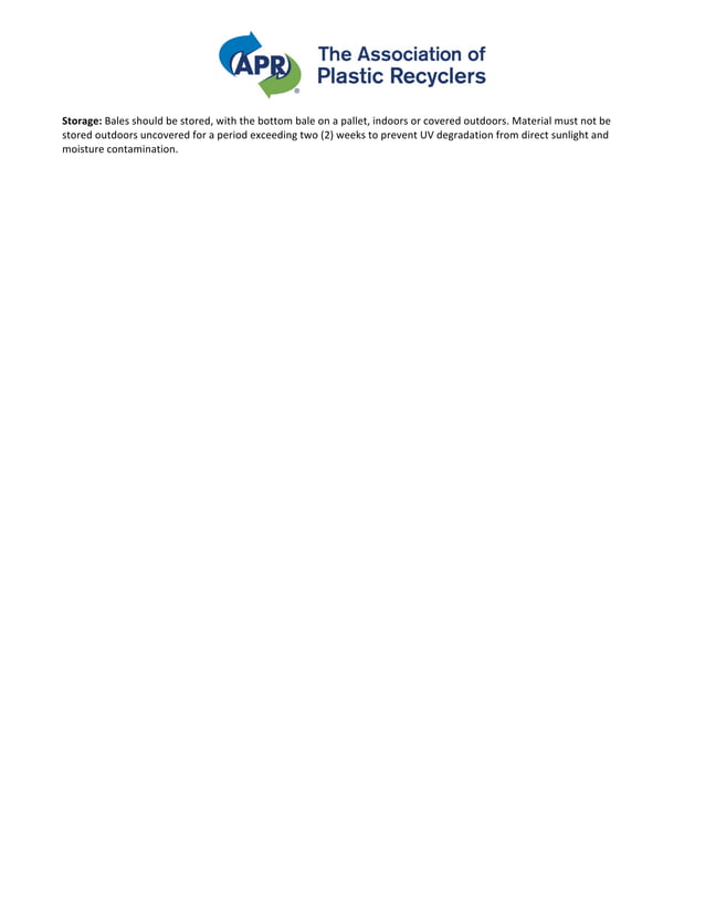 Apr pet bottles bale specification | PDF