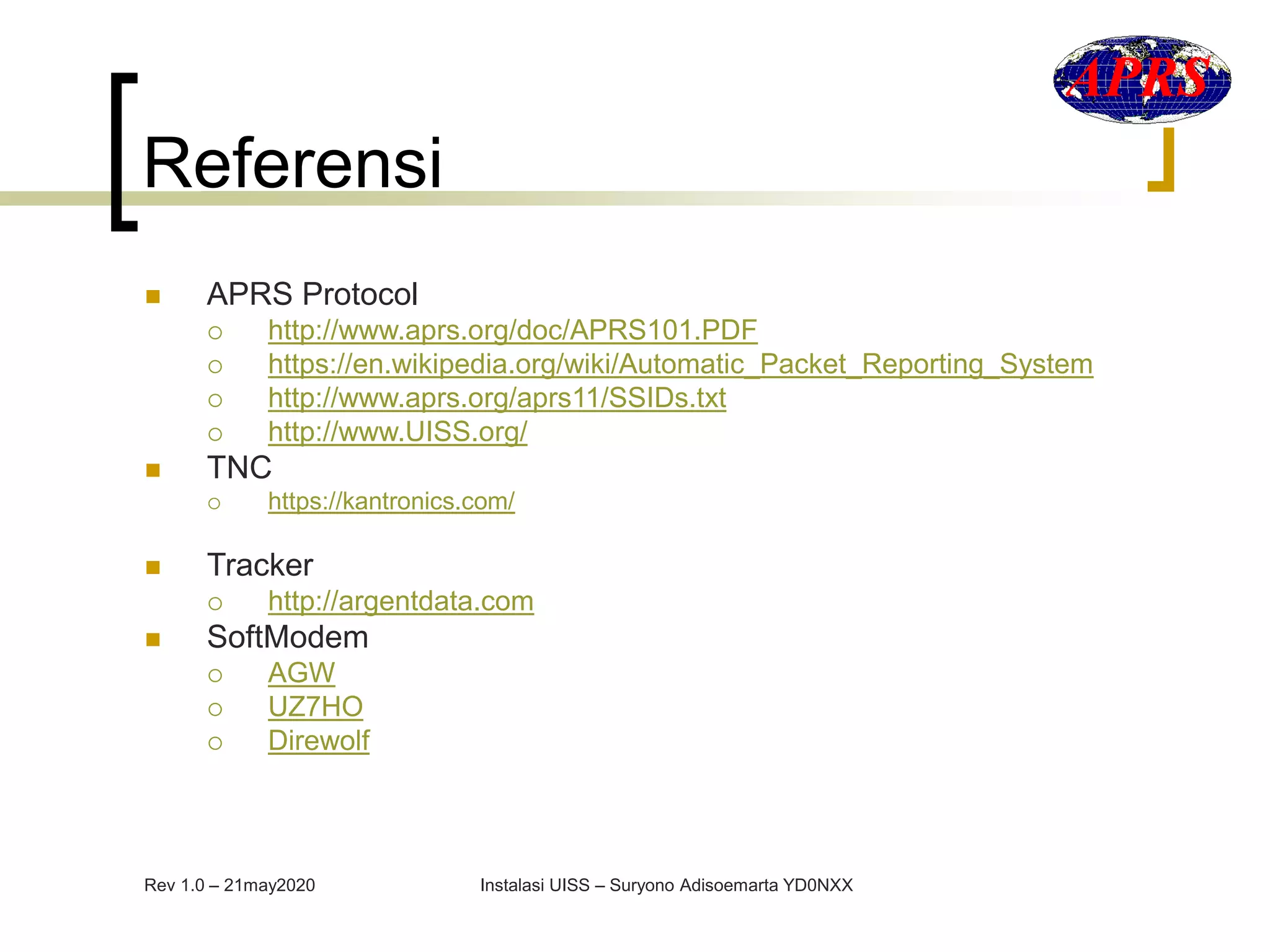 Aprs215 instalasi uiss rx-only | PDF