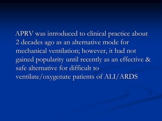 Airway Pressure Release Ventilation | PPSX
