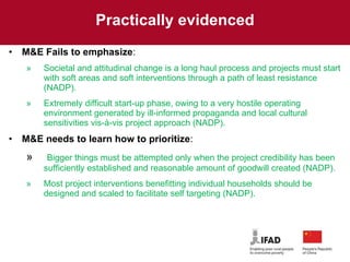 APR Workshop 2010 Integrating M&E in project implementation-Pakistan-A ...