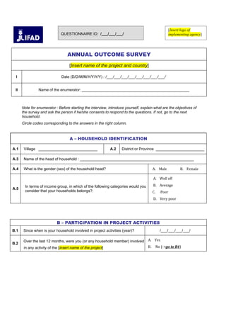 APR Workshop 2010-M&E-TG2 - annual outcome survey | DOC