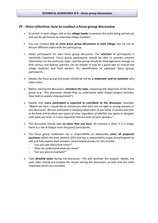 APR Workshop 2010-M&E-TG3 focus group discussions | DOC