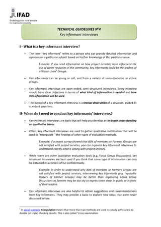 APR Workshop 2010-M&E-TG4 key informant interviews | PDF