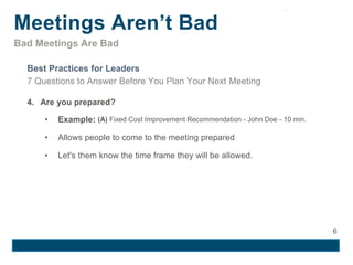 Meeting Aren't Bad - Bad Meetings Are Bad | PPTX