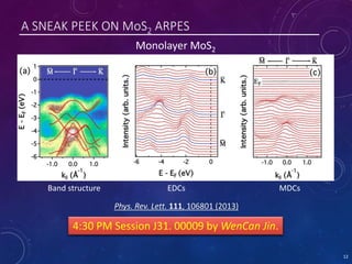 Band structure and surface properties of 1-4 layers of MoS2 | PPSX