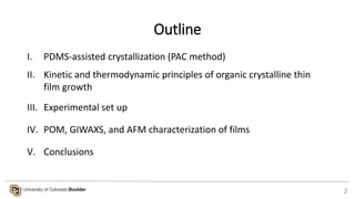 Improving Crystallite Size and Orientation in Organic Semiconductor ...
