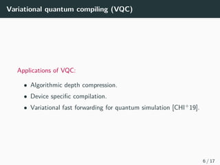 Noise Resilience of Variational Quantum Compiling | PPT