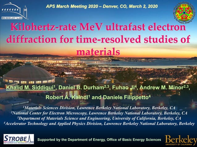 Kilohertz-Rate MeV Ultrafast Electron Diffraction for Time-resolved Materials Studies | PDF ...