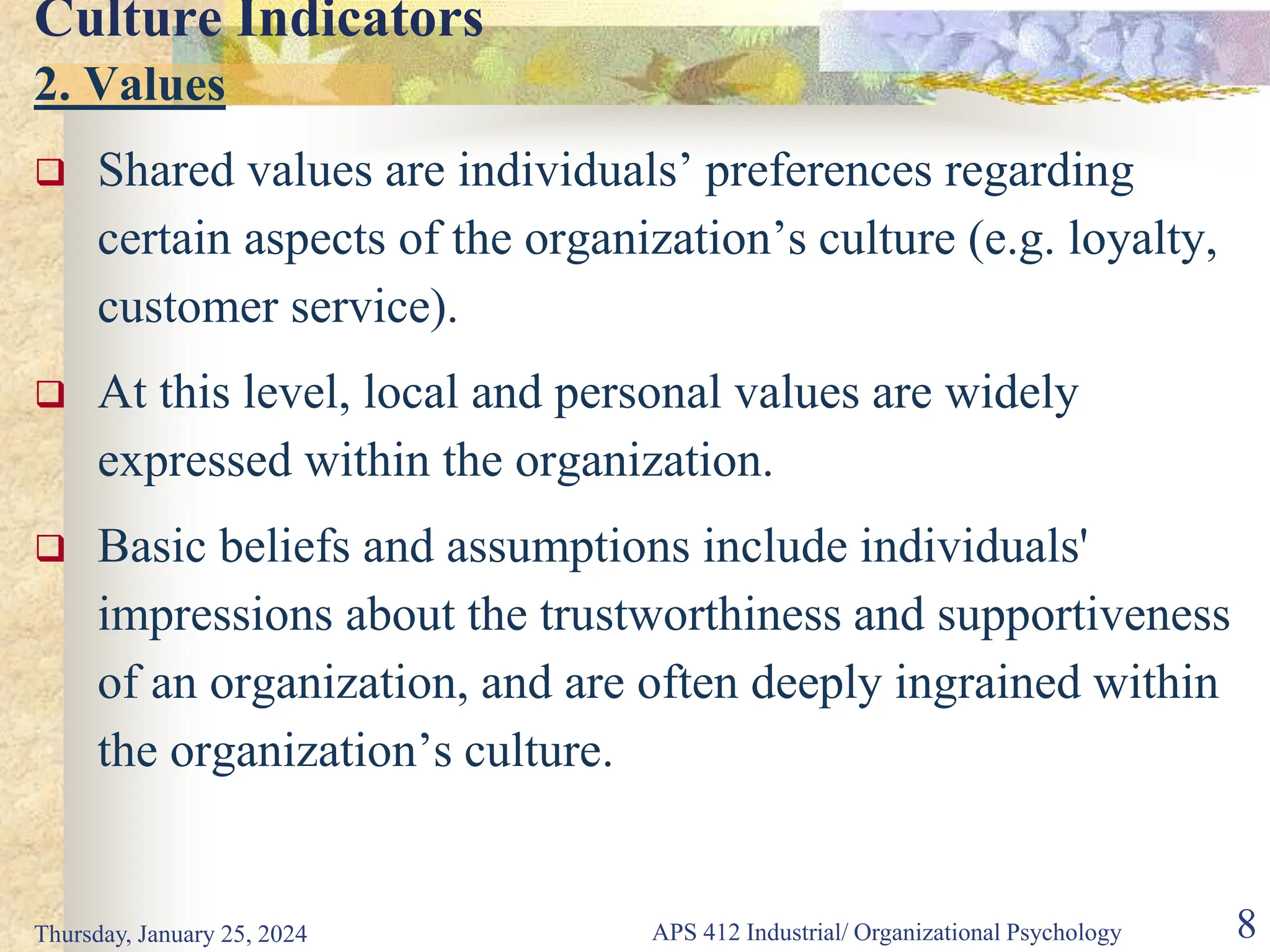 APS 412 LECTURE 7 ORGANIZATIONAL CULTURE.ppt