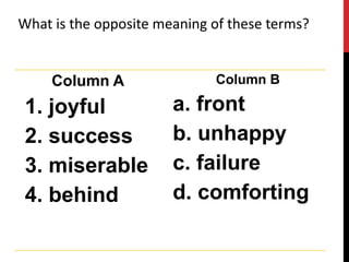 A PSALM OF LIFE-antonyms.pptx