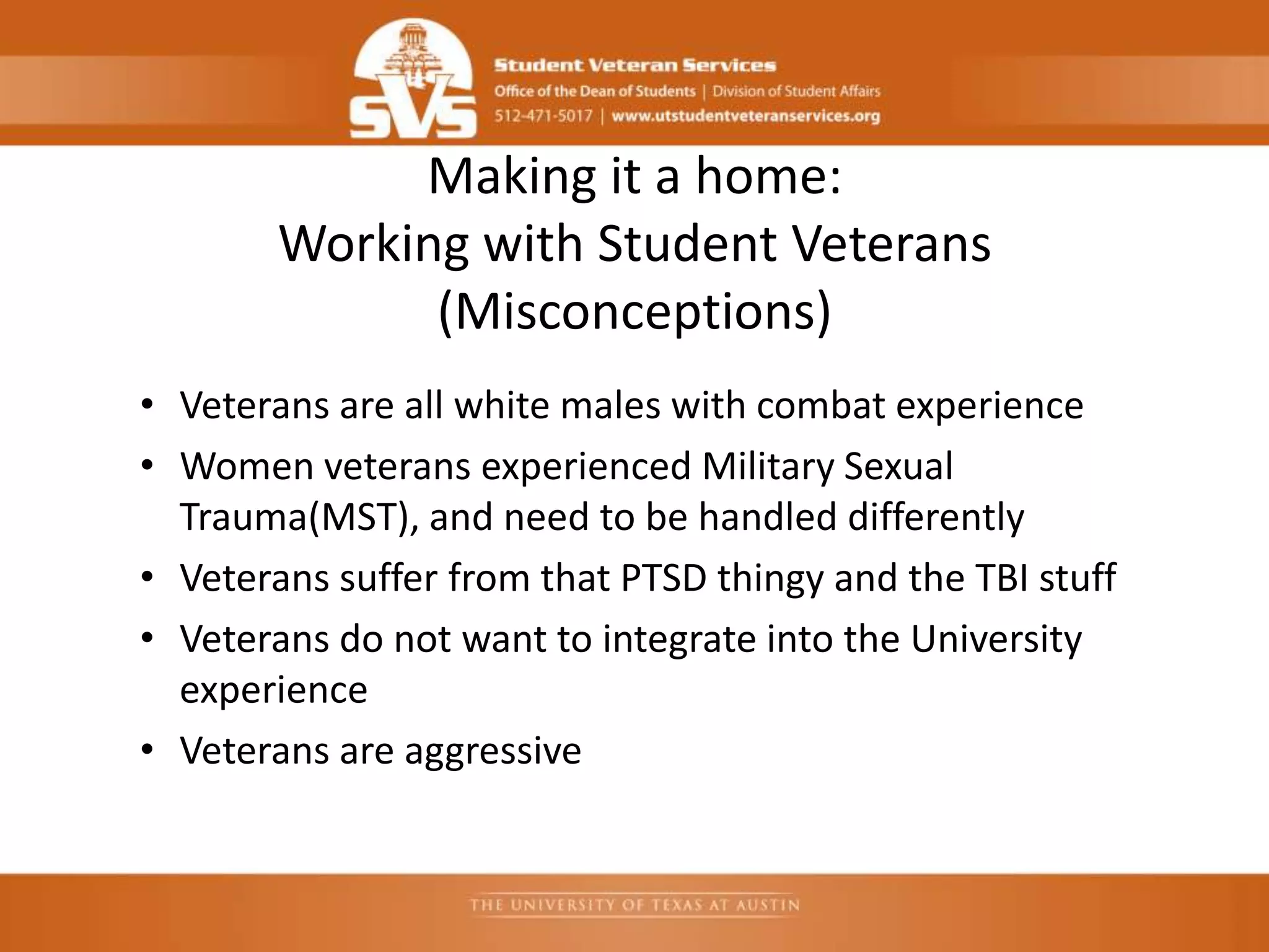 Student Veteran Services | PPTX