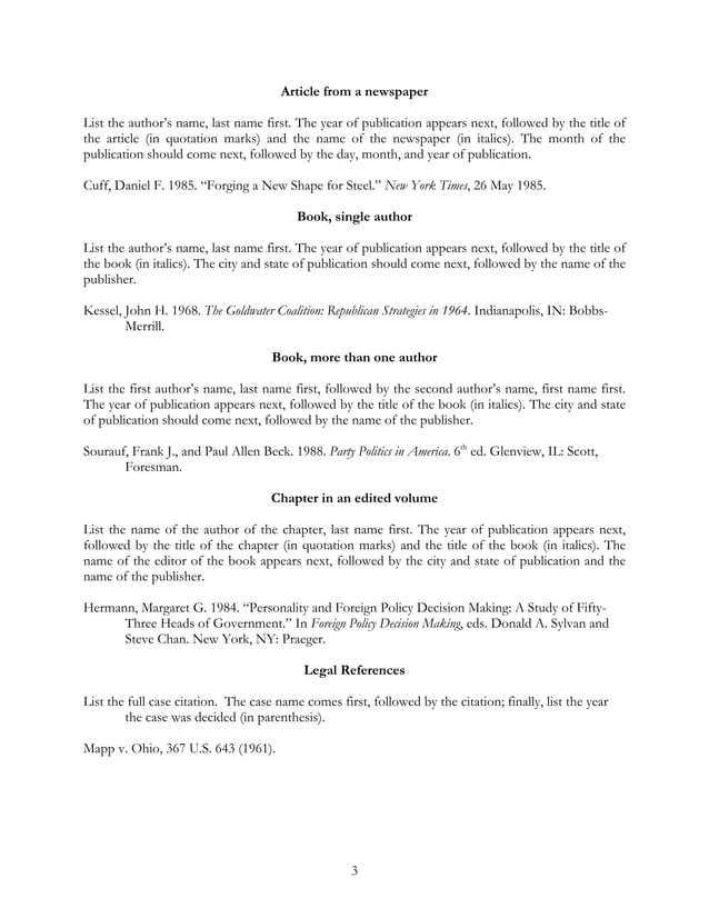 APSA Style Guide for Citations and References Source: https://www ...