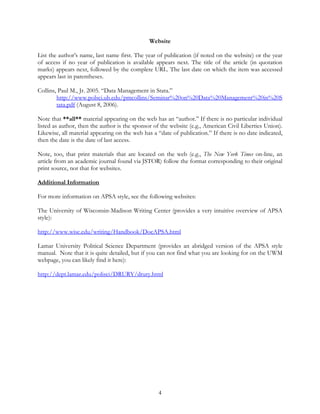 APSA Style Guide for Citations and References Source: https://www ...