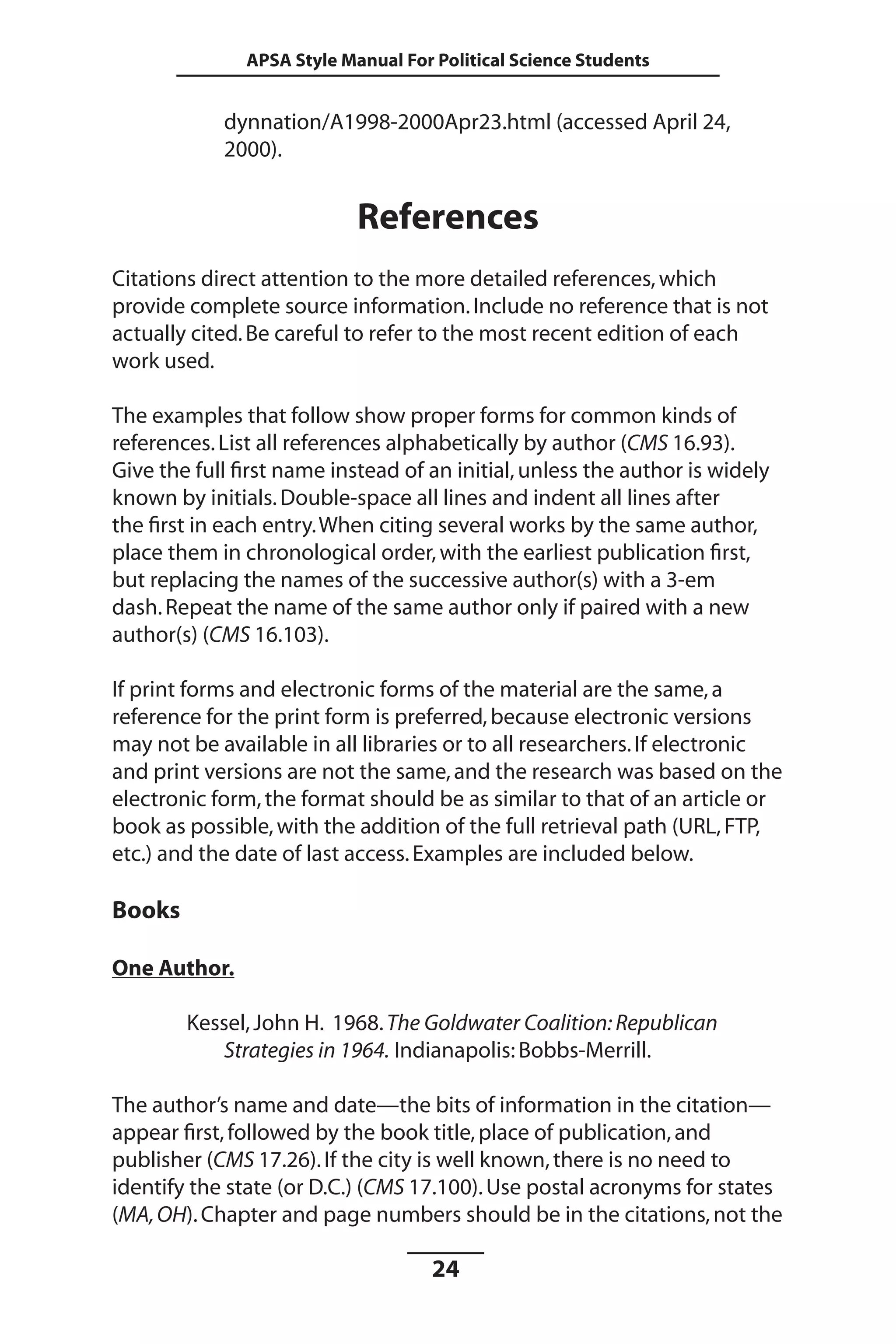 APSA Style Guide | PDF