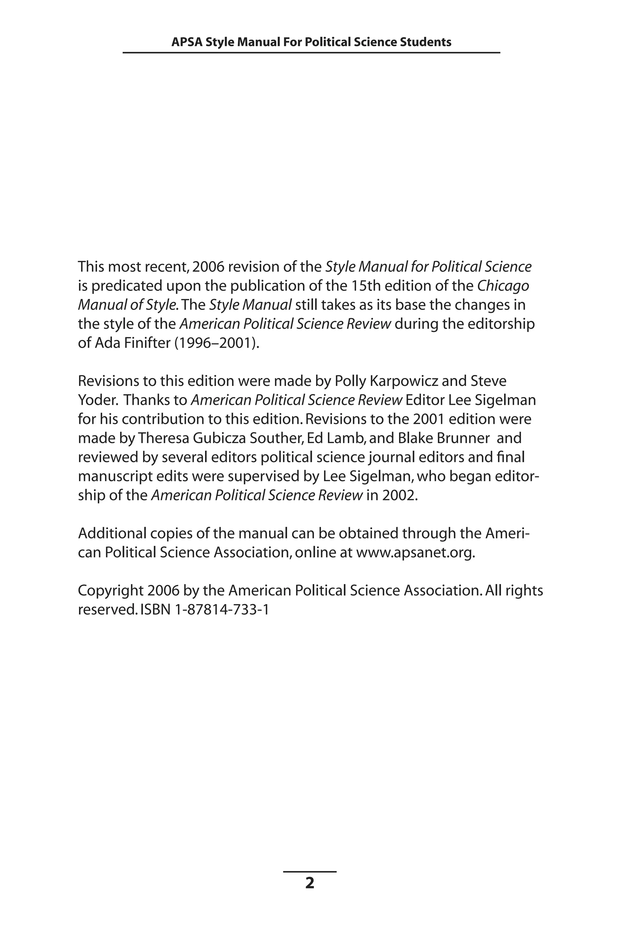 APSA Style Guide | PDF