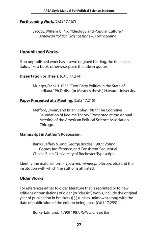 APSA Style Guide | PDF