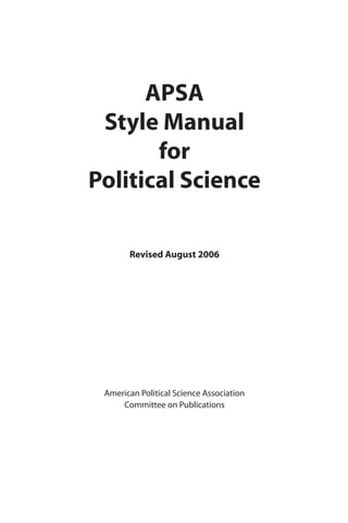 APSA Style Guide | PDF