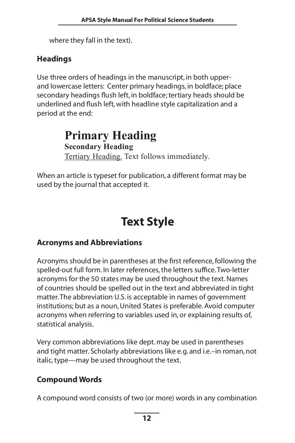 Apsa Style Guide