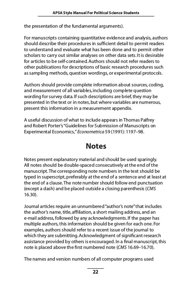 Apsa Style Guide