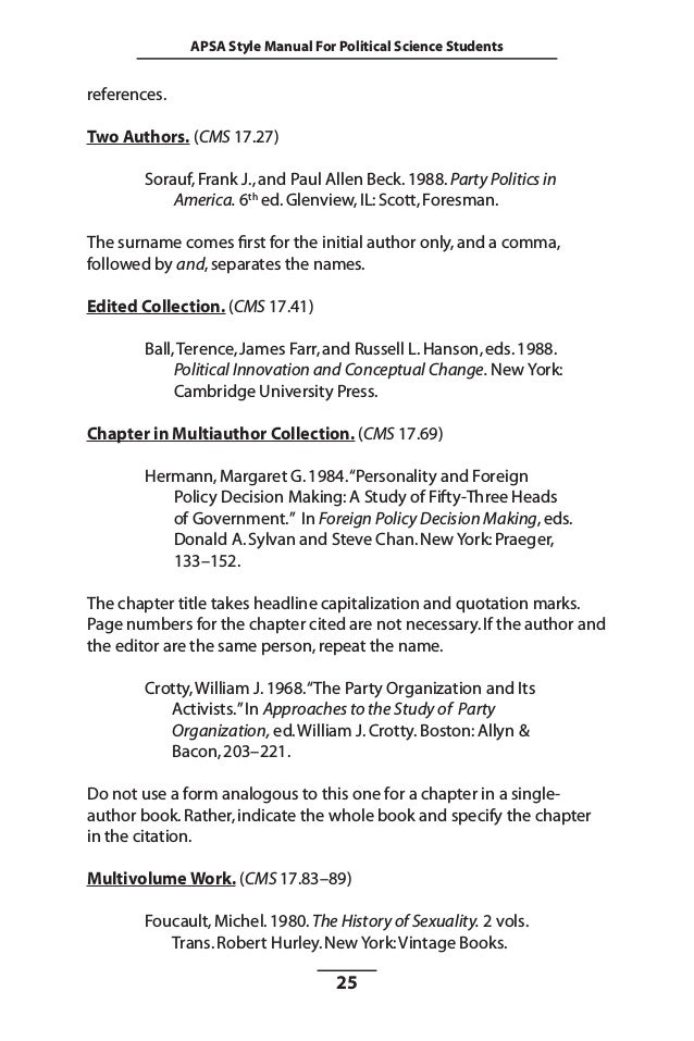 Apsa Style Guide