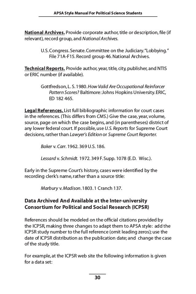 Apsa Style Guide