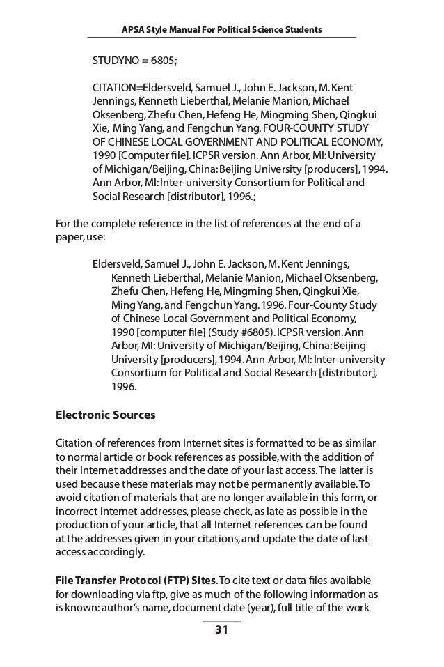 APSA Style Guide