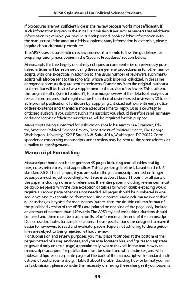 Apsa Style Guide