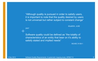 Software quality requirements: a systematic mapping study | PPTX | Computer Software and ...