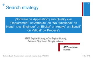 Software quality requirements: a systematic mapping study | PPTX | Computer Software and ...