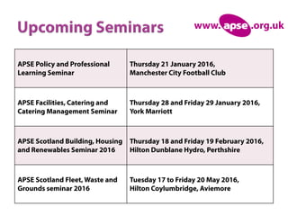 Upcoming APSE seminars | PPT
