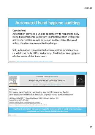 APSIC 2019 Hand Hygiene Monitoring | PDF