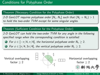 Design Method of Directional GenLOT with Trend Vanishing Moments | PPT