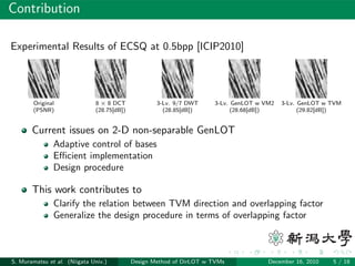 Design Method of Directional GenLOT with Trend Vanishing Moments | PPT
