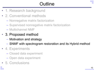 Hybrid multichannel signal separation using supervised nonnegative matrix factorization with ...
