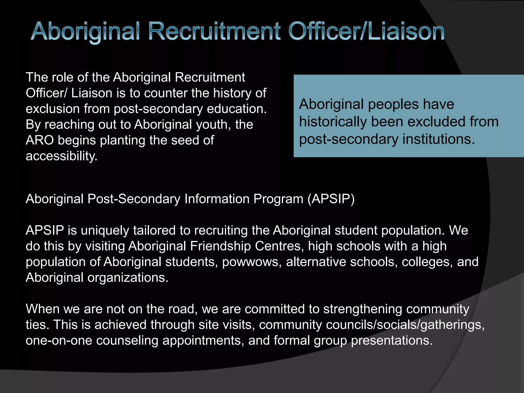 Aboriginal Post-Secondary Information Program - Jolene John - SASSY ...