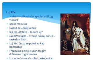 Apsolutistička i parlamentarna monarhija | PPTX