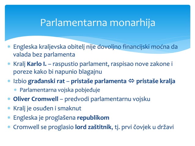 Apsolutistička i parlamentarna monarhija | PPTX