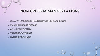 Antiphospholipid syndrome - diagnosis RX | PPTX