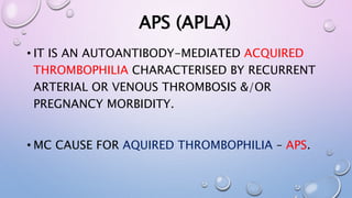 Antiphospholipid syndrome - diagnosis RX | PPTX