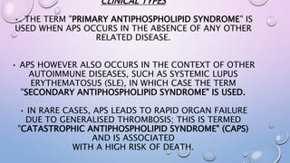 Antiphospholipid syndrome - diagnosis RX | PPTX