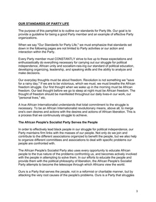 APSP_Our Standards of Party Life | PDF