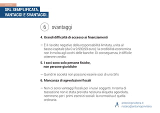 Srl semplificata: vantaggi e svantaggi | PDF