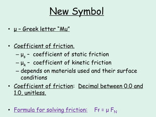 Coefficient Of Friction Symbol