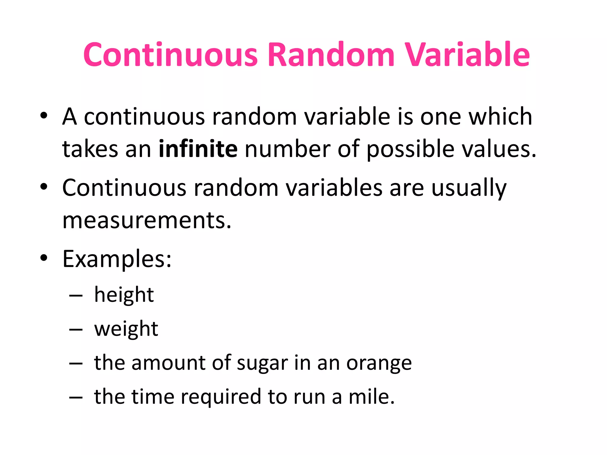 Discrete And Continuous Random Variables Ppt