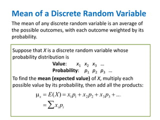 Discrete and Continuous Random Variables | PPTX
