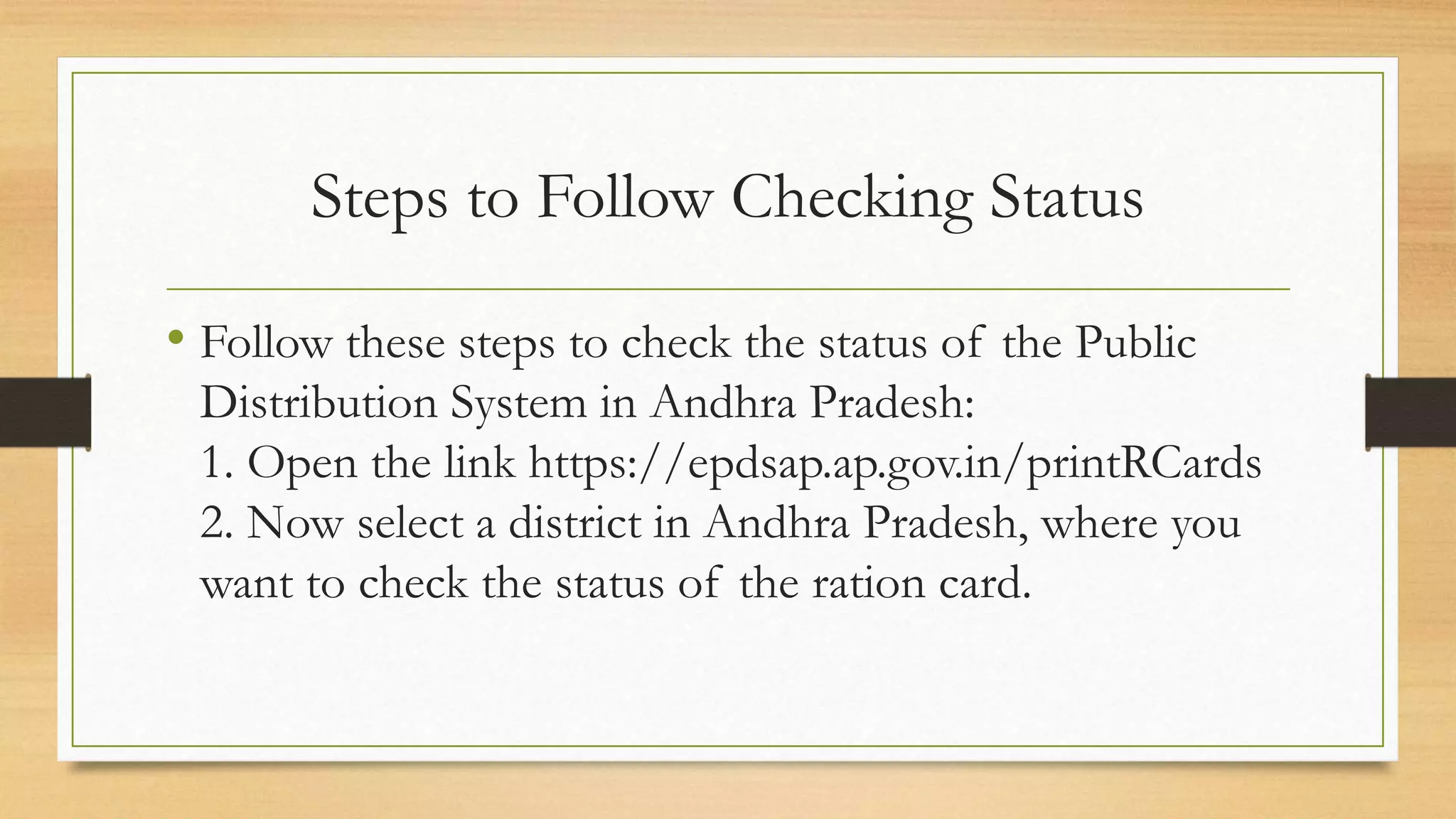 Ration Cards in AP & Application Status | PPTX