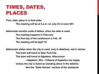 Style issues for media and PR | PPT