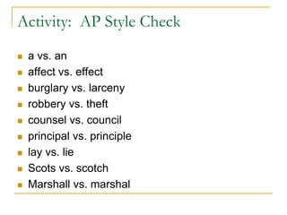 AP Style Guide | PDF