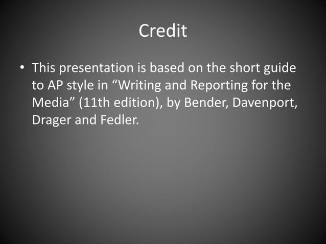 AP Style Presentation 2018 | PPTX