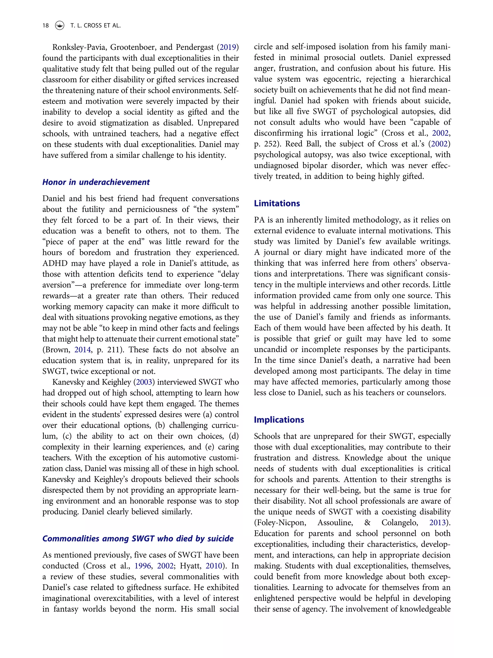 A psychological autopsy of an intellectually gifted student with ...